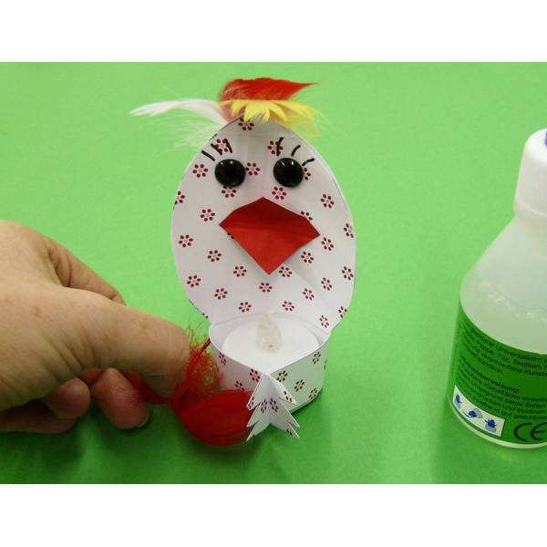 Ein Huhn aus Papier basteln | tolle Bastelidee mit Motivpapier