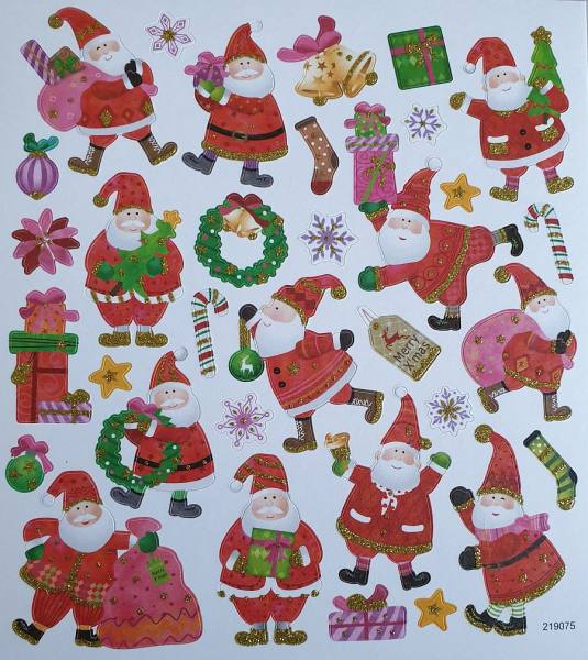 2Sticker Weihnachtsmann 1 Bogen Weihnachtssticker Motiv
