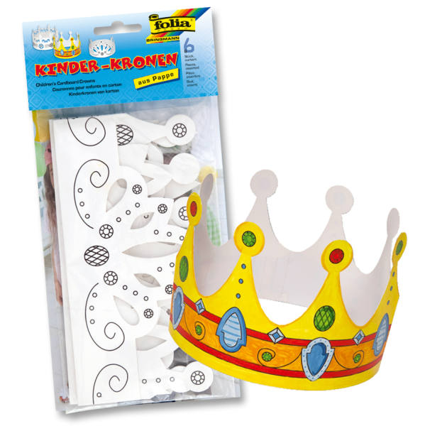 Kinderkronen aus Pappe 6er Pack | Ideal für Kindergeburtstage