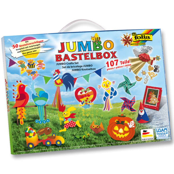 Jumbo Bastelbox | Mit 107 Teilen, Schnittmusterbogen und Anleitung